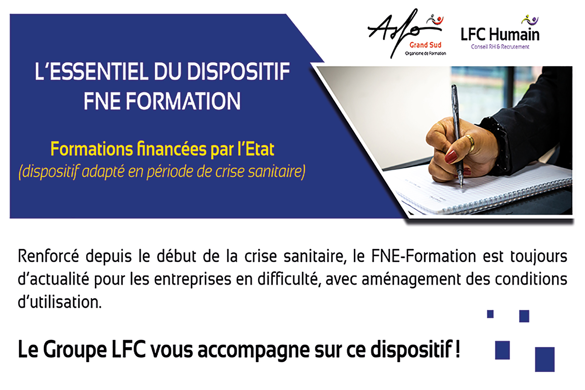 Le dispositif FNE Formation est toujours en vigueur